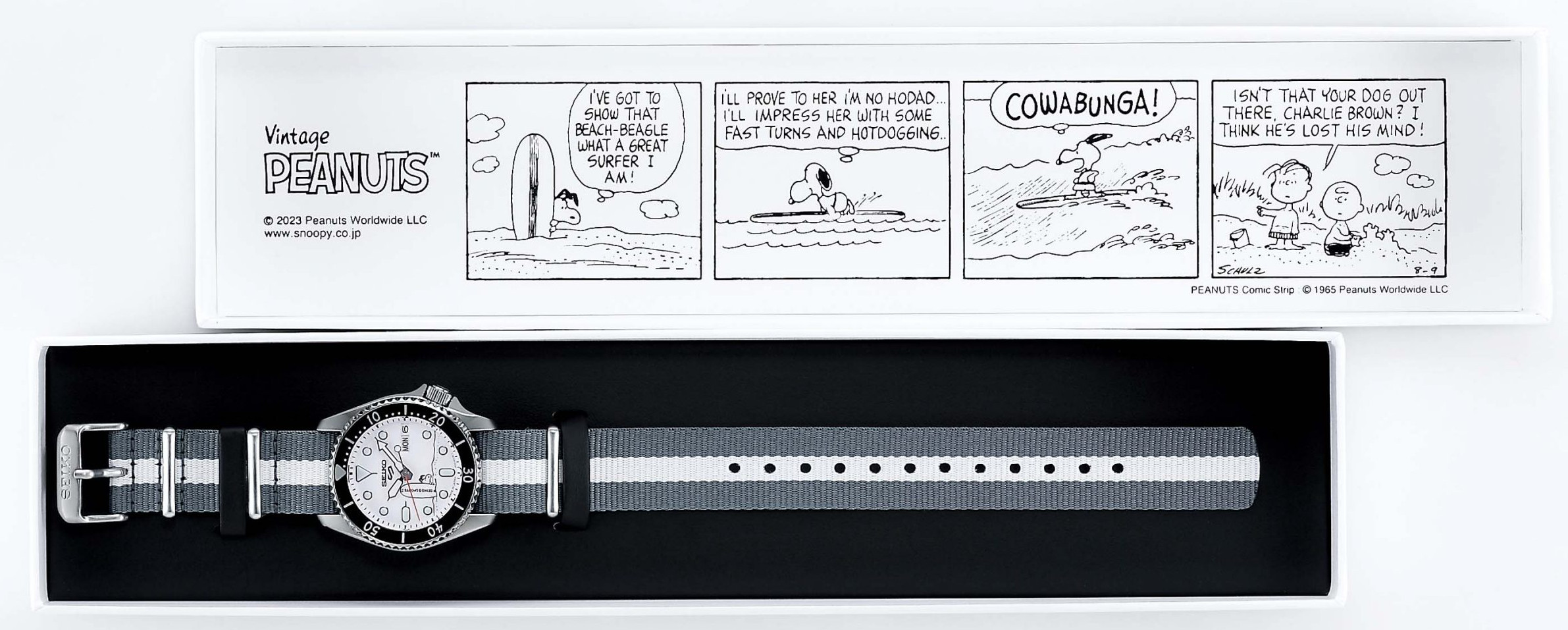 Seiko 5 Sports x Peanuts ‘Surfboard’ Limited Edition SRPK25K1 Snoopy ...