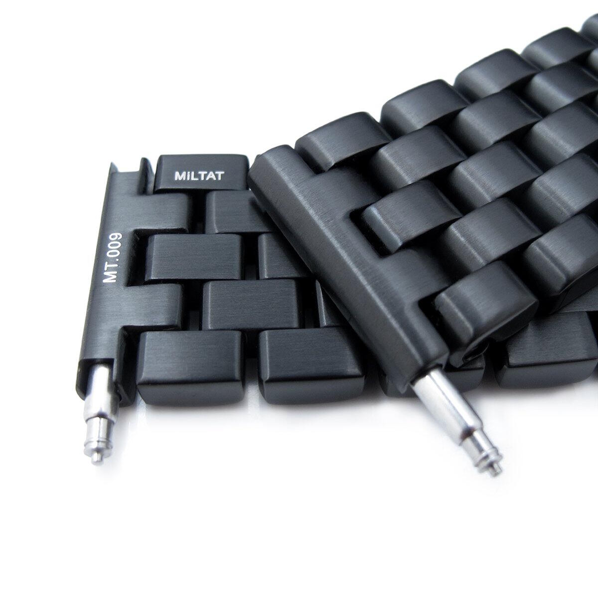 MiLTAT PVD Black Super Engineer 22mm Straight End teräsranneke ...