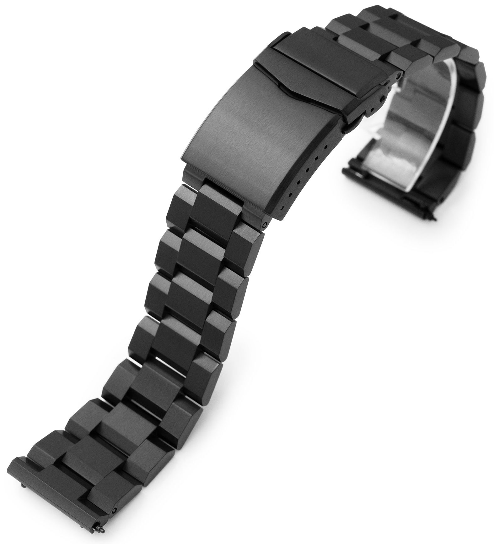 MiLTAT Hexad (Pull-Twist) Black DLC straight end 24 mm teräsranneke ...