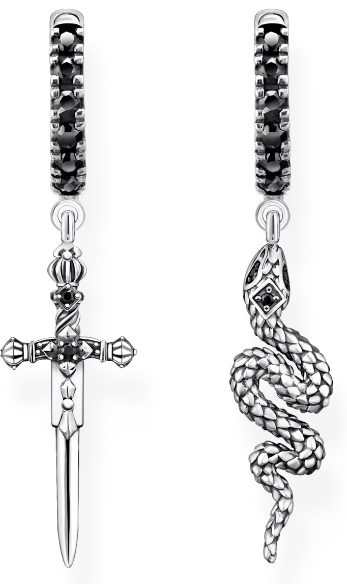 Thomas Sabo Rebel Snake blackened snake and sword korvakorut CR713-643 ...
