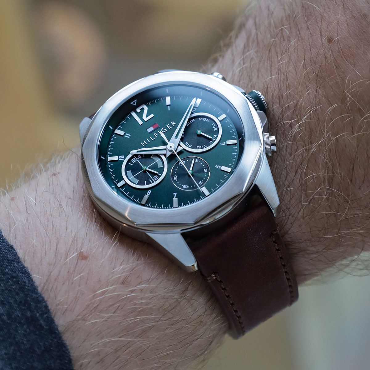 Tommy Hilfiger Lars brown-green 1792064 - Keskisen Kello Oy