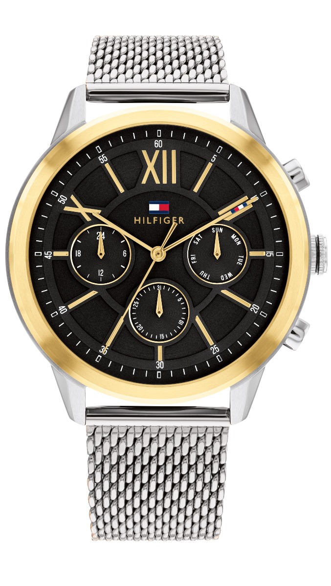 Tommy Hilfiger Morrison Silver Stainless Steel mesh strap gold 1710528 ...