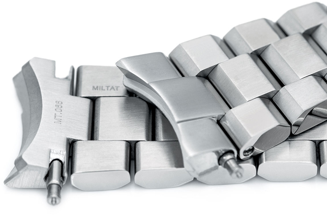 MiLTAT Hexad Brushed teräsranneke Seiko Samurai sarjaan SS221820B066 ...